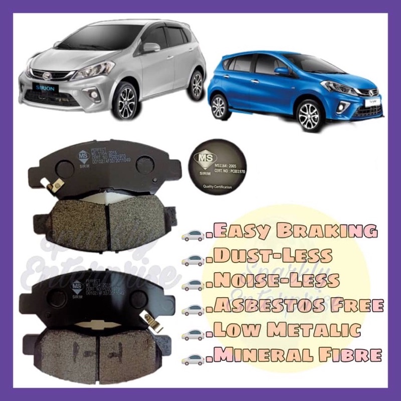 Perodua Myvi 3rd Gen M800 Front Brake Pad SIRIM Certified | Shopee Malaysia