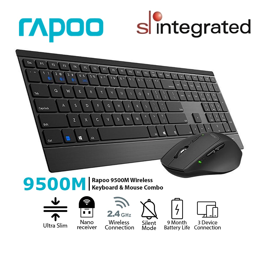 Rapoo 9500M Multi-mode Wireless Keyboard & Mouse Combo | Shopee Malaysia