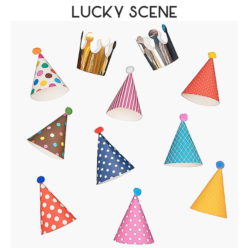 10Pcs Birthday Party Hats and Crown Collection Set for Kids or Adults ...