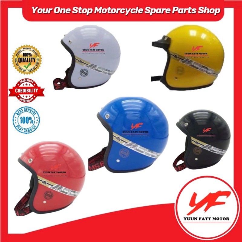 100% ORIGINAL HELMET MOTOR MS88 MS-88 TALI TULISAN MERAH VISOR BOGO ...