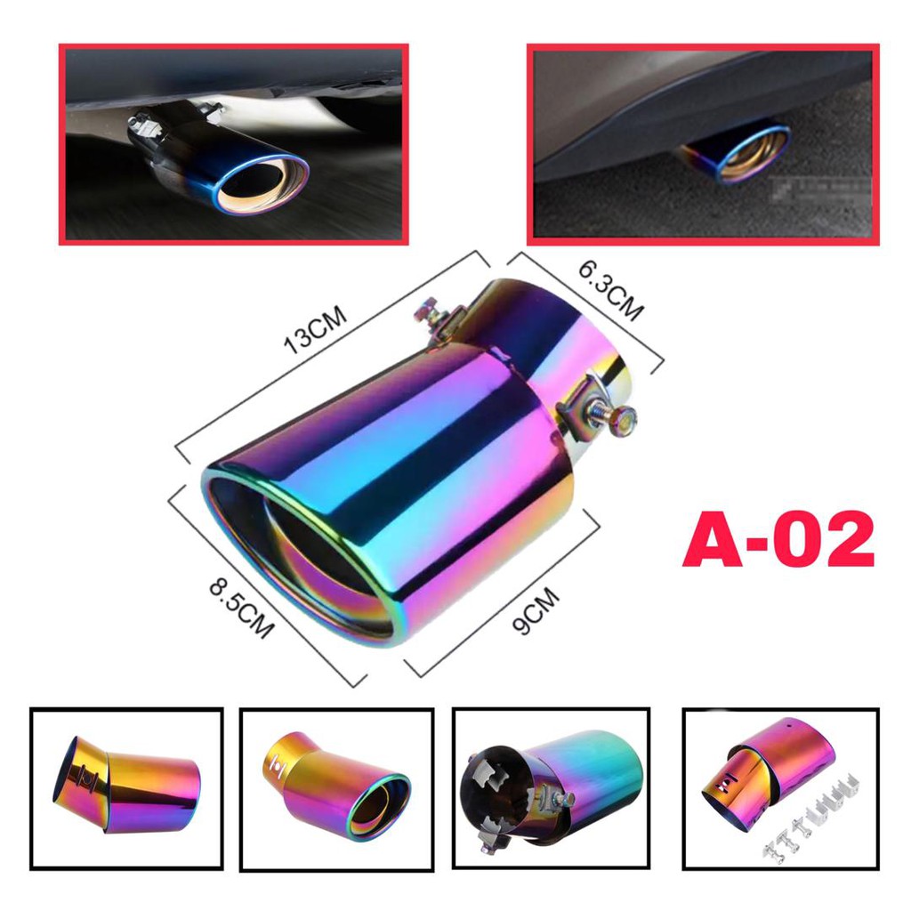 Exhaust tip titanium blue plug and play tail pipe axia myvi alza wira ...