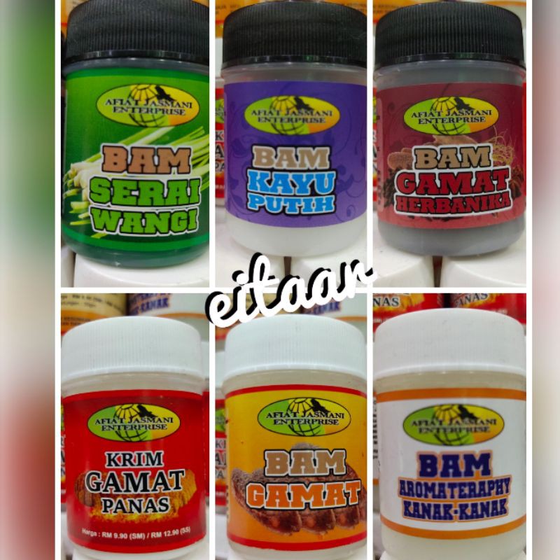 Balm Afiat Langkawi Bam Serai, kayu putih, Gamat, Krim Gamat Panas ...