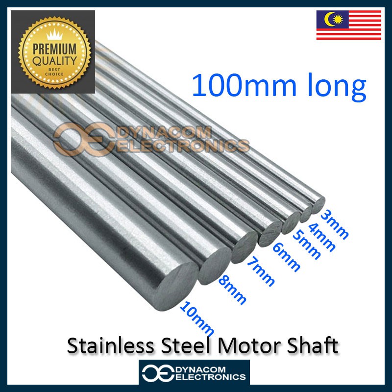100mm Long Solid Stainless Steel Motor Shaft Axle Bars for DIY Meta ...