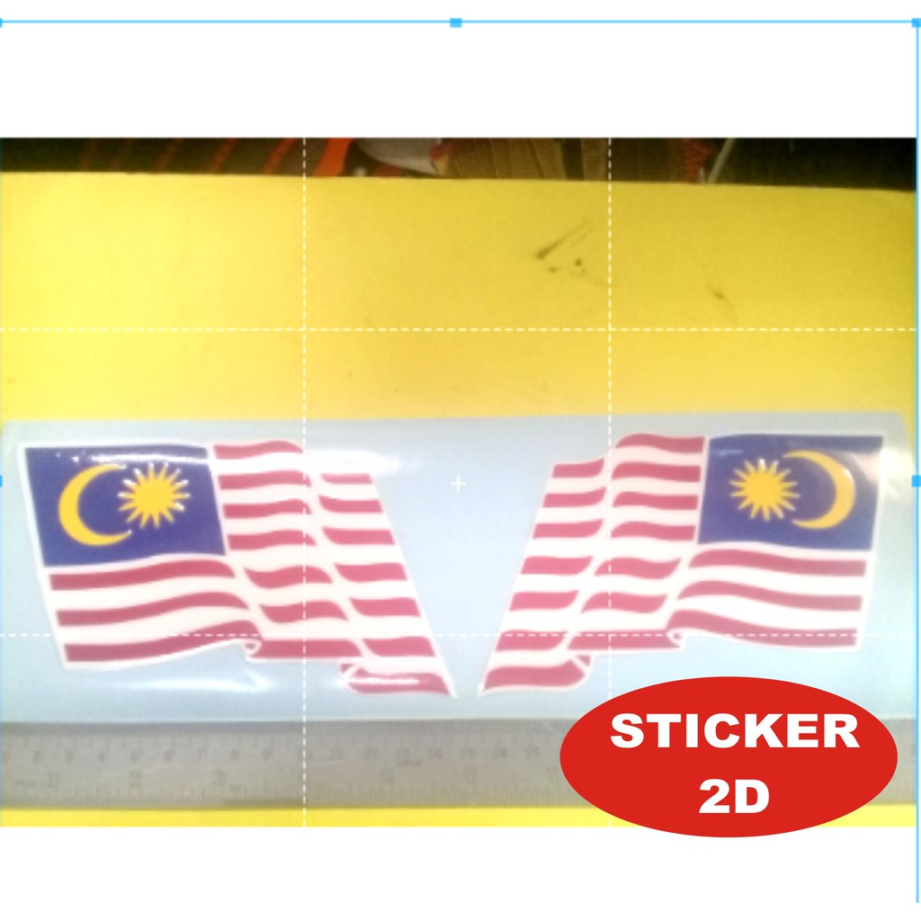 20230823-1212 STICKER 2D MALAYSIA FLAG BENDERA C0001 KIRI & KANAN ...