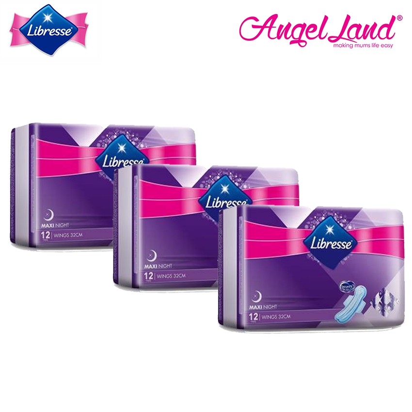 Libresse Maxi Night Wing 32cm 12 pads (3 packs) | Shopee Malaysia