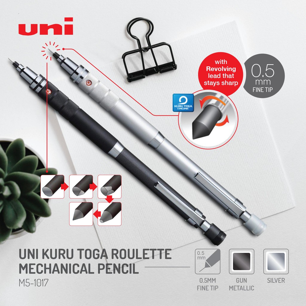 Uni Kuru Toga M5-1017 Roulette Mechanical Pencil - 0.5 mm | Shopee Malaysia