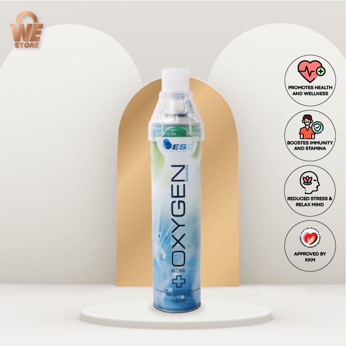 ESC Portable Oxygen Inhaler Booster - 1000ml (99% PURE OXYGEN) - KKM ...