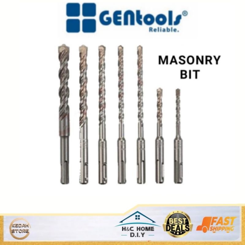Gentools Masonary Bits SDS Plus / Mata Korek Batu Simen 5.5mm-8mm | Shopee Malaysia