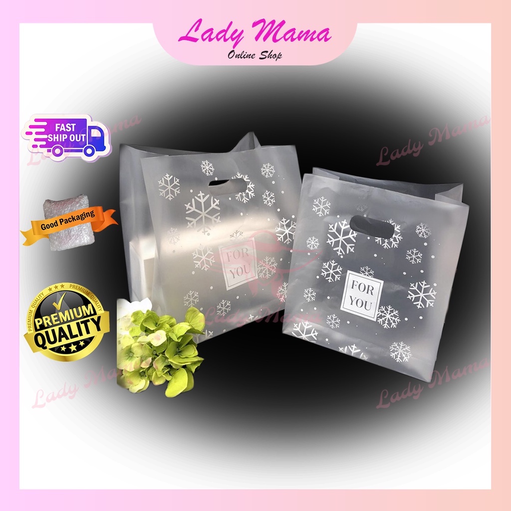 Beg Plastik Hadiah Bunga Gift Bags Thank You Flower Birthday Baking ...