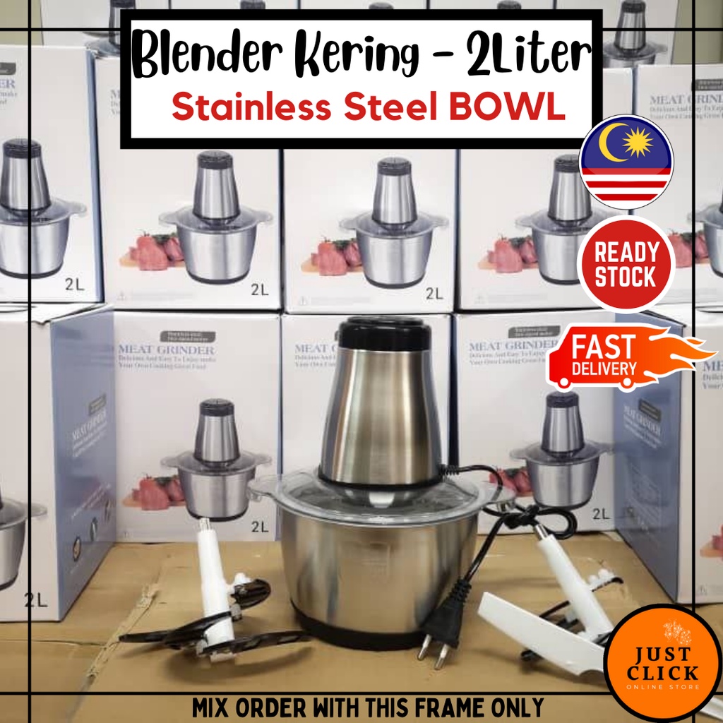 Mini Blender Stainless Steel Pengisar Daging Sayur Blender Kering Ready ...