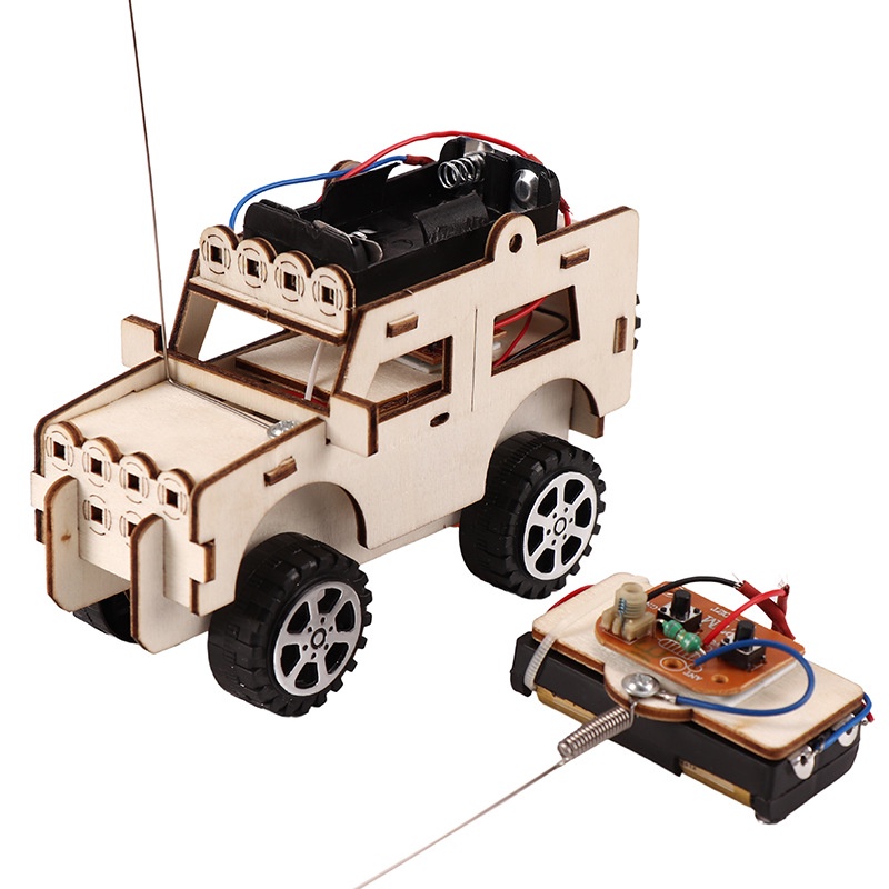 (PROJECT RBT) DIY Assembled RC Racing Car Model Kit Wooden Kids Science ...