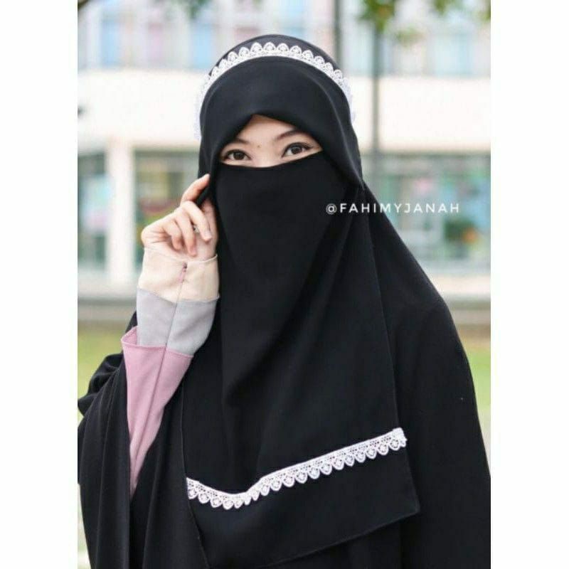 PUTIH Niqab Milaya white lace Veil | Shopee Malaysia