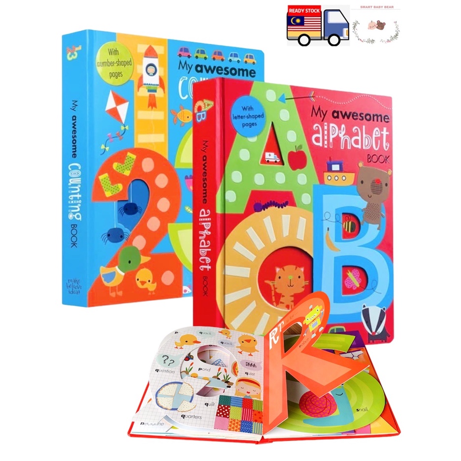 My Awesome Alphabet ABC Counting 123 Book Baby Kids English Learning ...