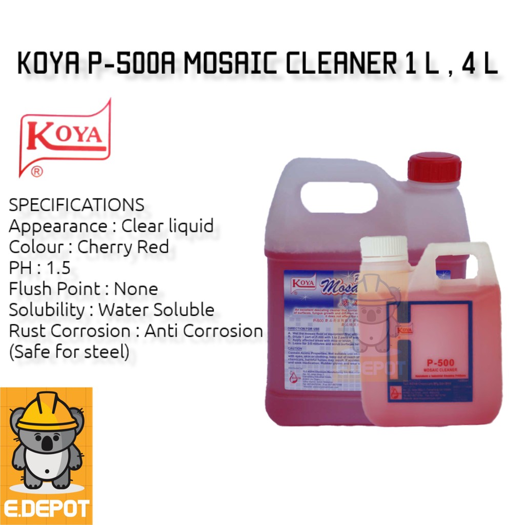 KOYA P-500A Mosaic Cleaner 1 L , 4 L Pencuci Mozek**FOR WEST MALAYSIA ...