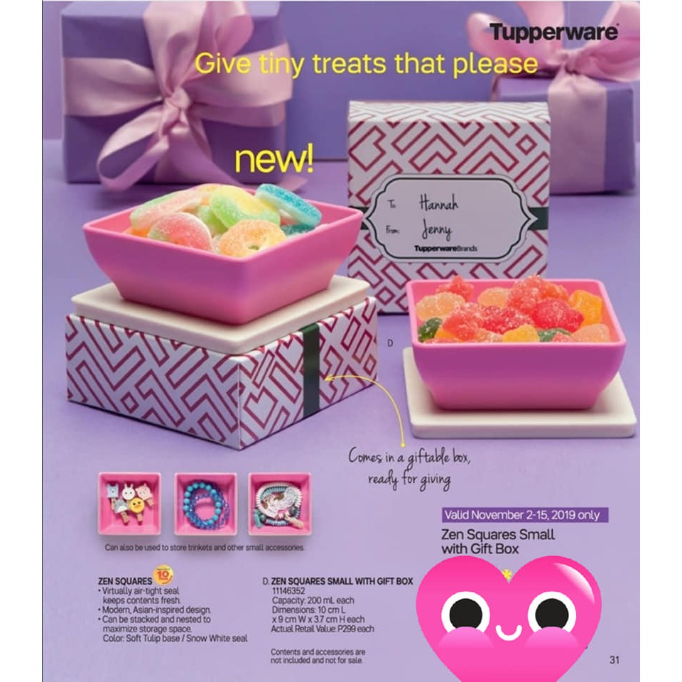 Tupperware Zen Squares Small with Gift Box (1pc) | Shopee Malaysia