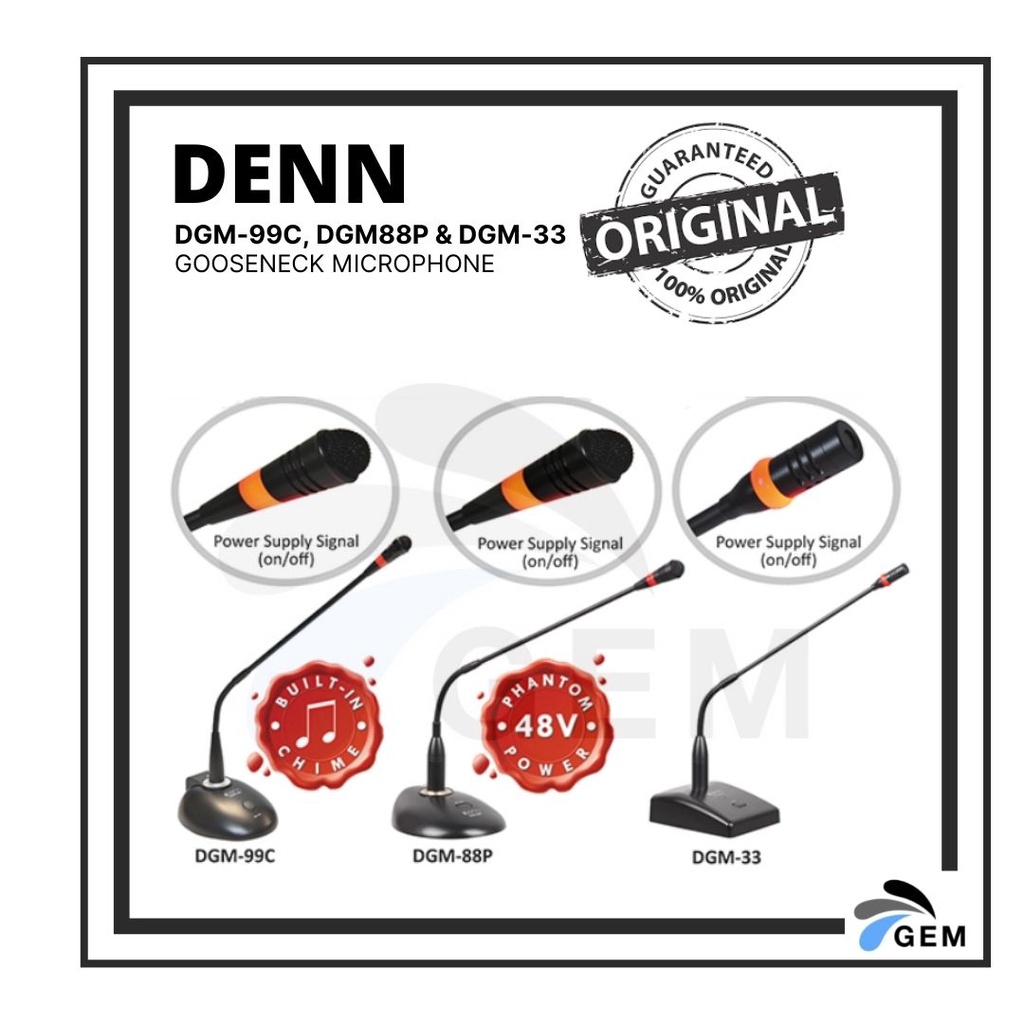 DENN Gooseneck Microphone (DGM-99C & DGM-88P & DGM-33) | Shopee Malaysia