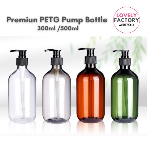300ML / 500ML BOTOL PAM PET PREMIUM BOLEH ISI SEMULA UNTUK GEL, LOTION ...