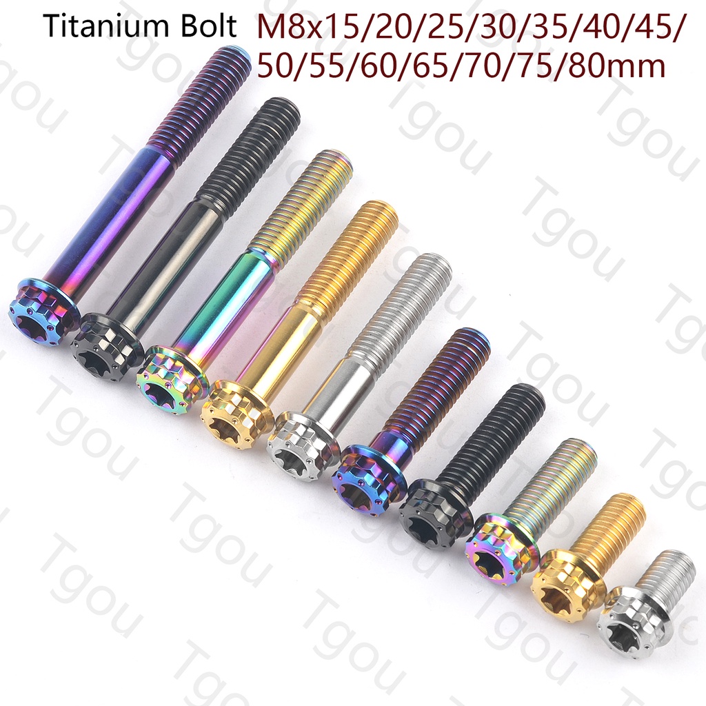 Tgou Titanium Ti Bolt M8x15 20 25 30 35 40 45 50 55 60 65 80mm 12Points ...