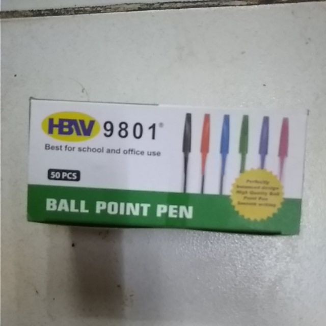 Hbw 9801 ball point pen 50pcs( green) | Shopee Malaysia