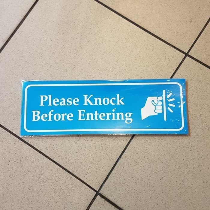 Please Knock Before Entering 30x10cm Sticker K3 30x10 cm Durable Door ...