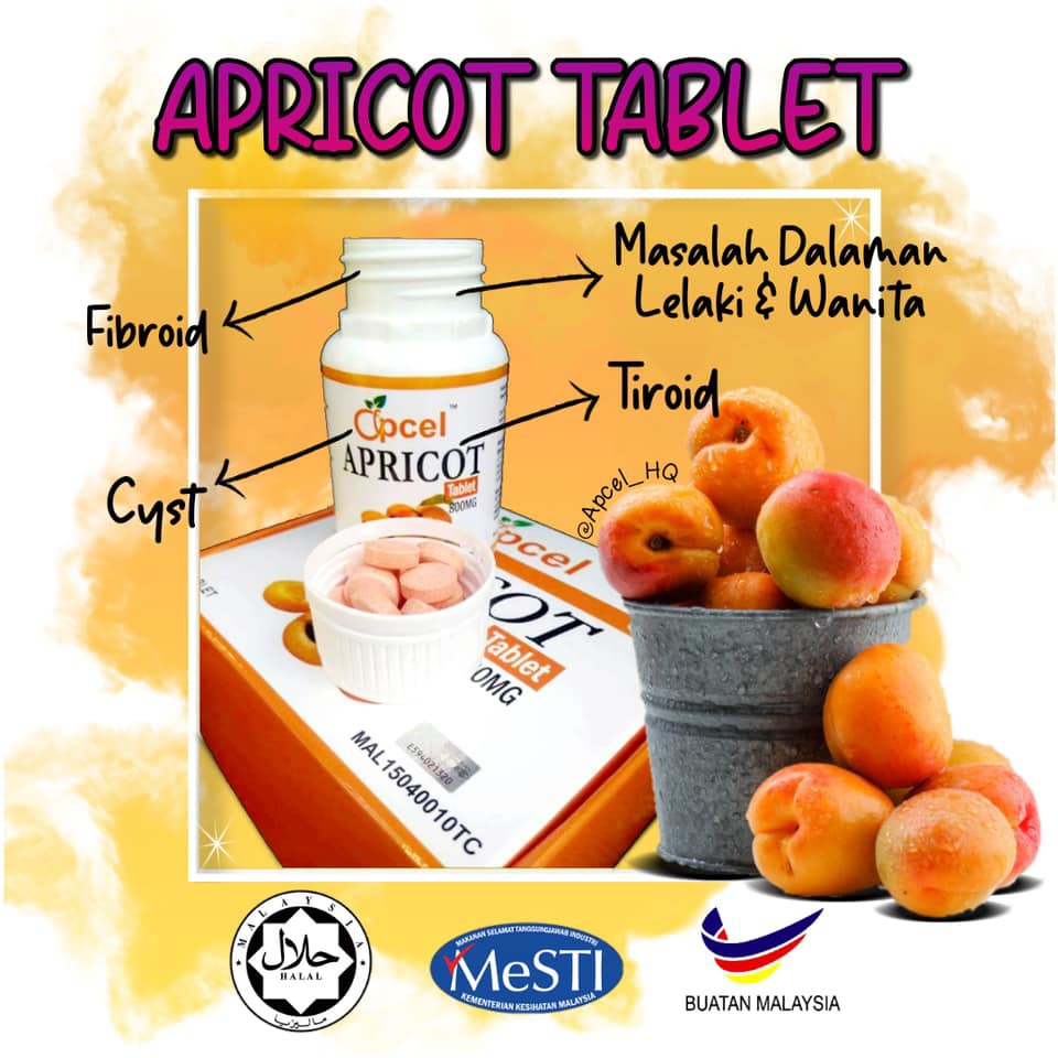🎁FREE GIFT🎁 APCEL APRICOT TABLET 800MG 60'S CEGAH KANSER RAWAT MASALAH ...