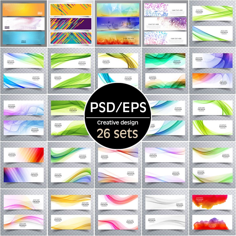 Background Design Template Bundle Pack / Banner / Color Gradient / PSD ...