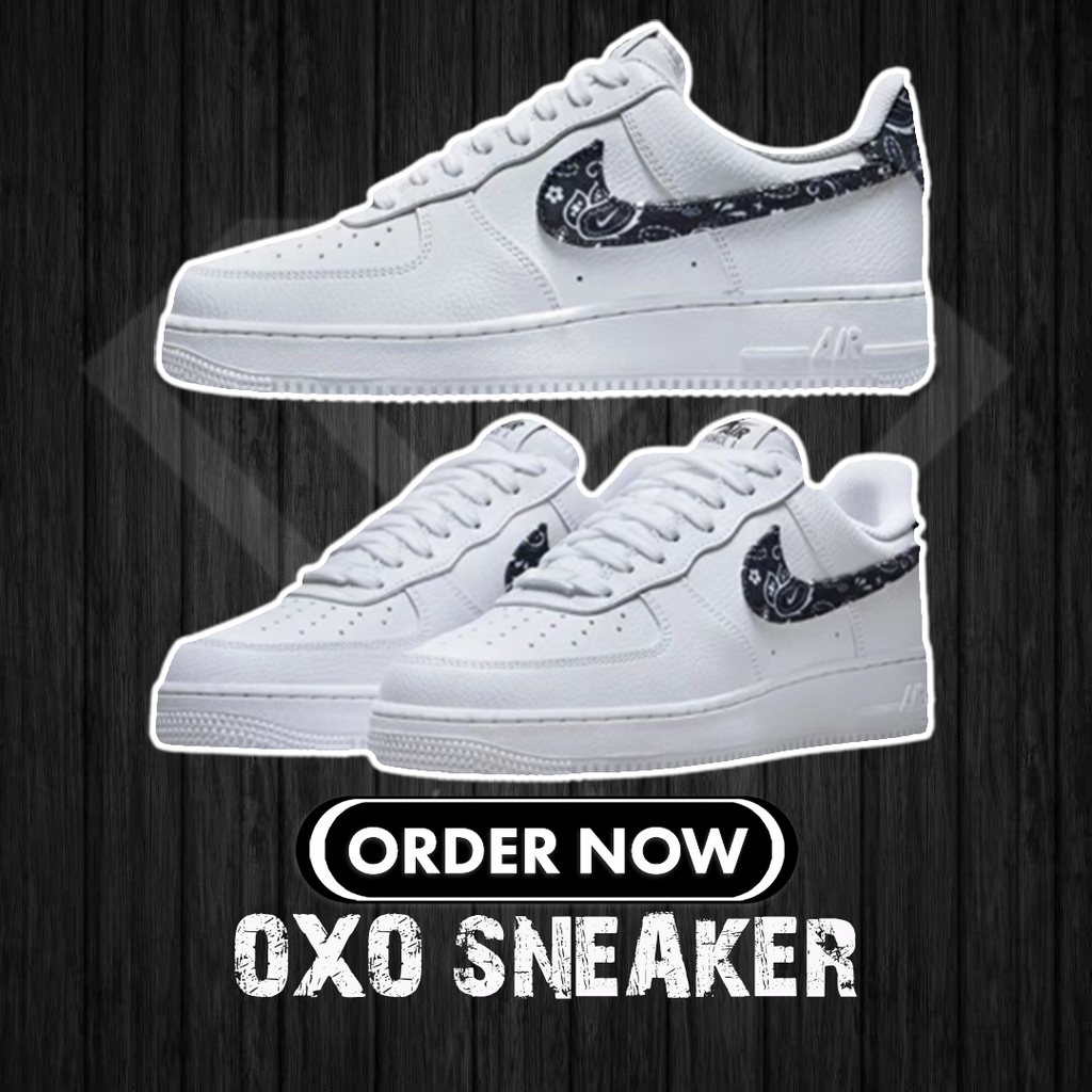 1 ESSENTIAL BLACK PAISLEY AF1 白黑 腰果花 (Originals Quality 100%) DH4406 ...