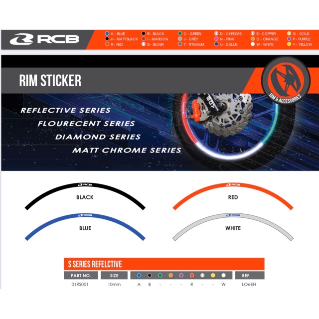 Sport Rim Lining Sticker RCB (Sesuai Untuk Rim 14inch sampai 18inch ...