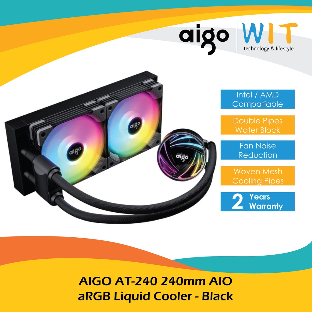 AIGO AT-240 240mm AIO aRGB Liquid Cooler - Black | Shopee Malaysia