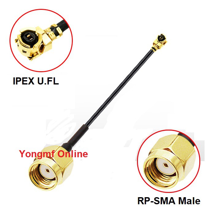 IPEX U.FL to RP-SMA Male Connector Cable RF1.13 For Antenna WiFi (CP-C ...