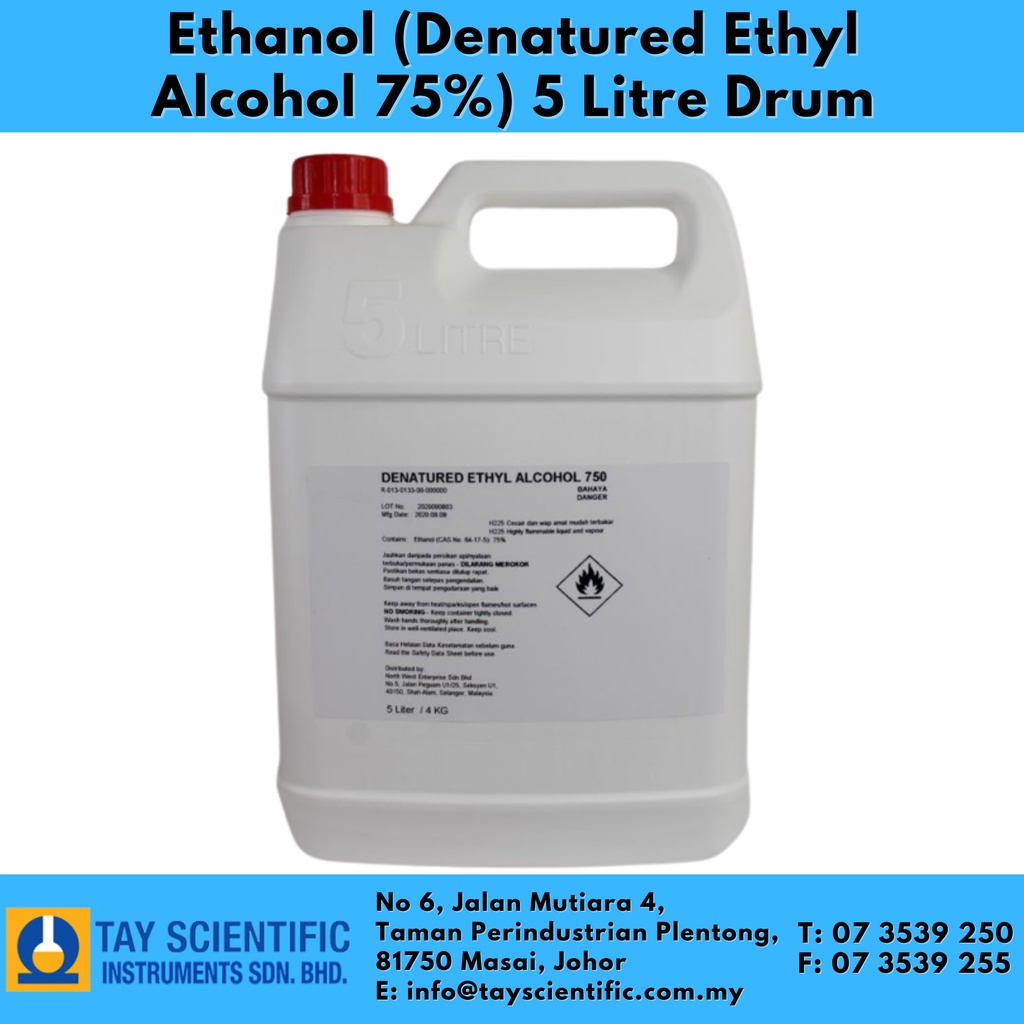 Ethanol (Denatured Ethyl Alcohol 75%) 2.5L Litre | Shopee Malaysia