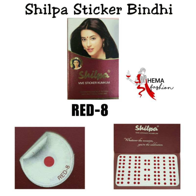 Shilpa round shape bindhi red size 8 Single | Shopee Malaysia