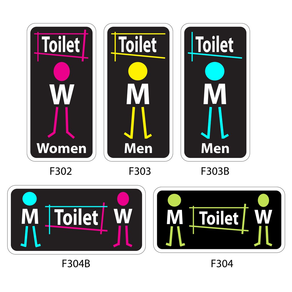 MEN & WOMEN TOILET SIGN STICKER 105X210MM. WE ACCEPT CUSTOM-MAKE ORDER ...