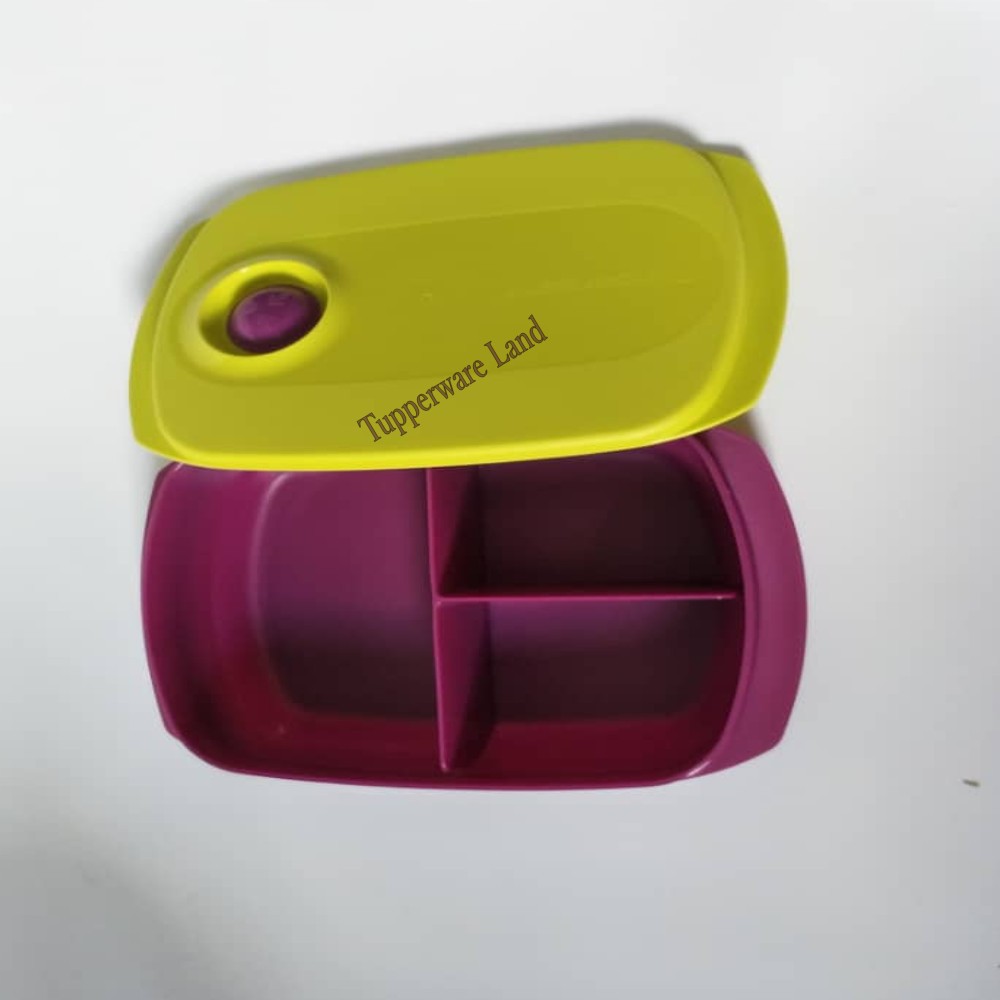 Tupperware Reheatable Divided Lunch Box 1L - Purple base | Shopee Malaysia