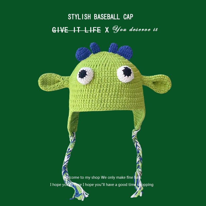 Autumn Winter Hats Female Plankton Young Same Style Monster Shrek Hat ...