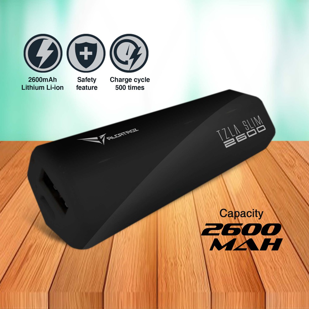 Alcatroz TZLA Slim 2600 Power Bank (White / Black) | Shopee Malaysia