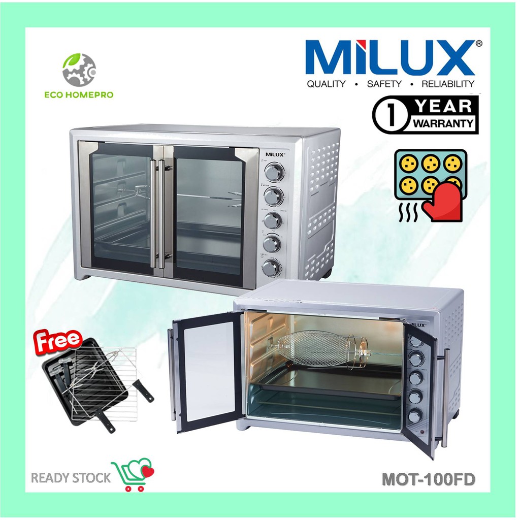 Milux 100L French Door 2 Door Electric Oven MOT-100FD/MOT-DS100 ...