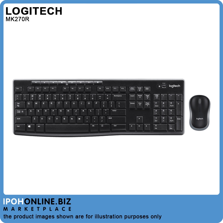 Logitech Mk270r Full Size Wireless Keyboard And Mouse Combo Shopee Malaysia