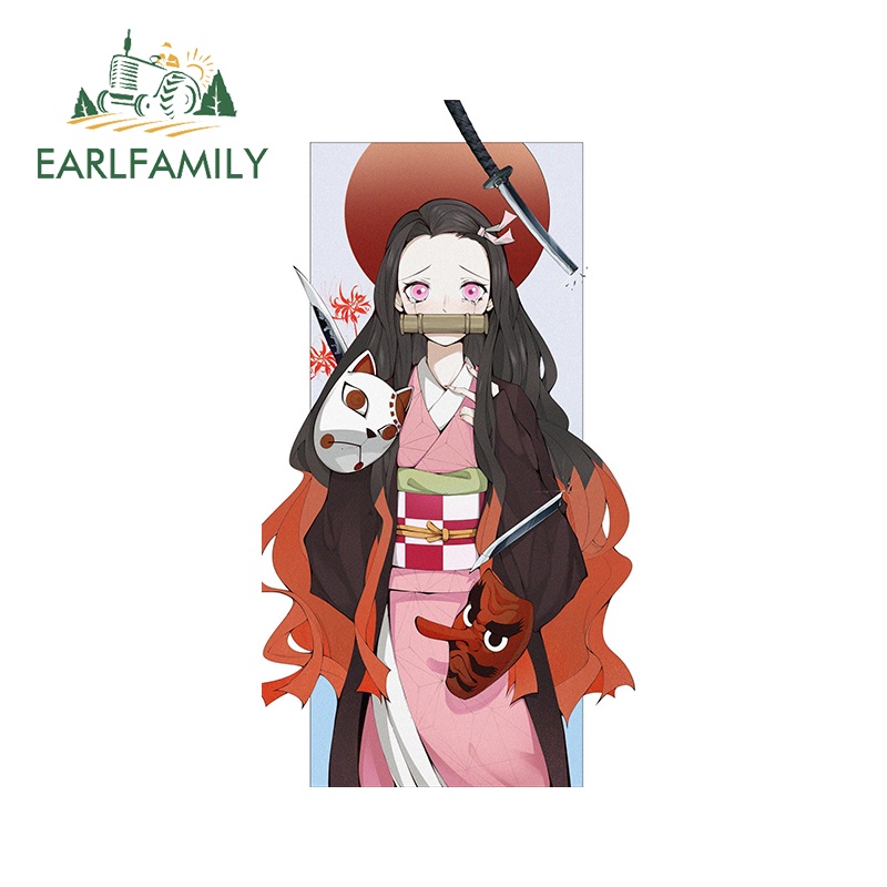 EARLFAMILY 13cm x 7.2cm Nezuko Demon Slayer Car Stickers Motorcycle ...