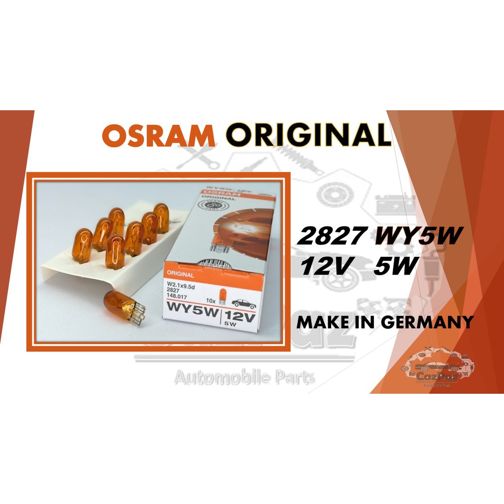 100% Original OSRAM (2827) WY5W (T10) 12V 5W W2.1X9.5d Light Bulb ...