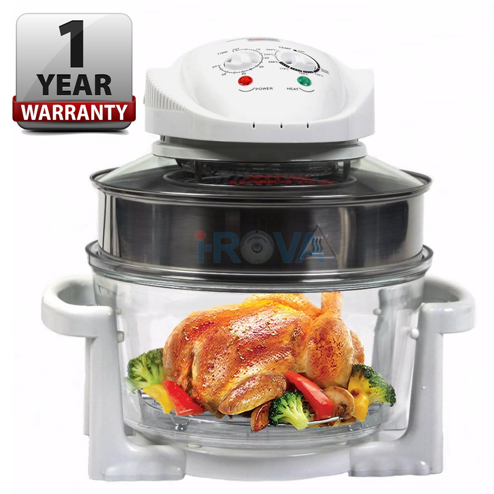 1400W 12L Halogen Convection Oven w/ Stainless Steel Extension Ring (1 ...