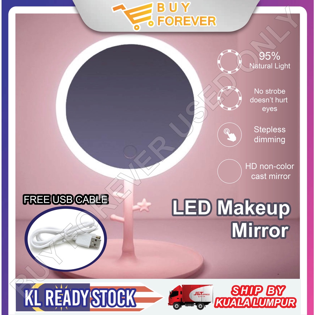 LED Light Makeup Beauty Makeup Mirror Adjustable Rotation Countertop ...