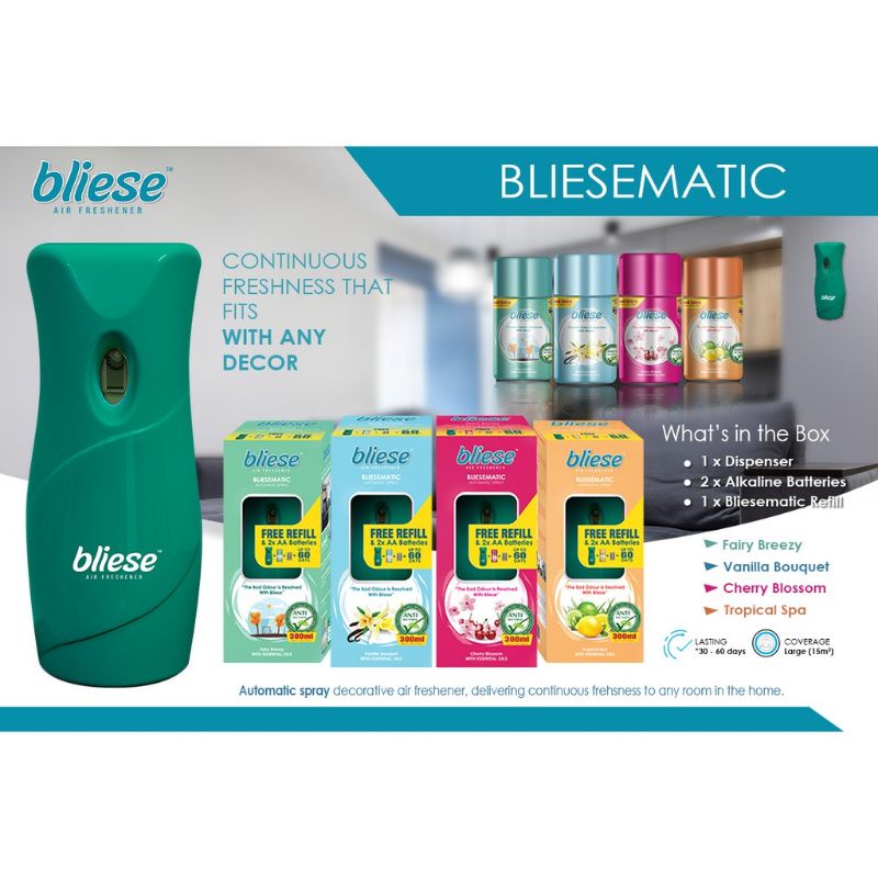 Bliesematic Pewangi Rumah AUTO SPRAY Set Refill penetap masa timer ...