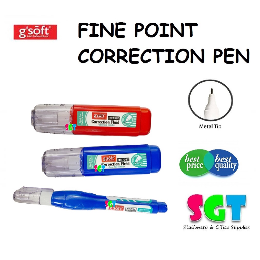 GSOFT Metal Tip Fine Point Correction Pen ( Up to 90m of Correction ...