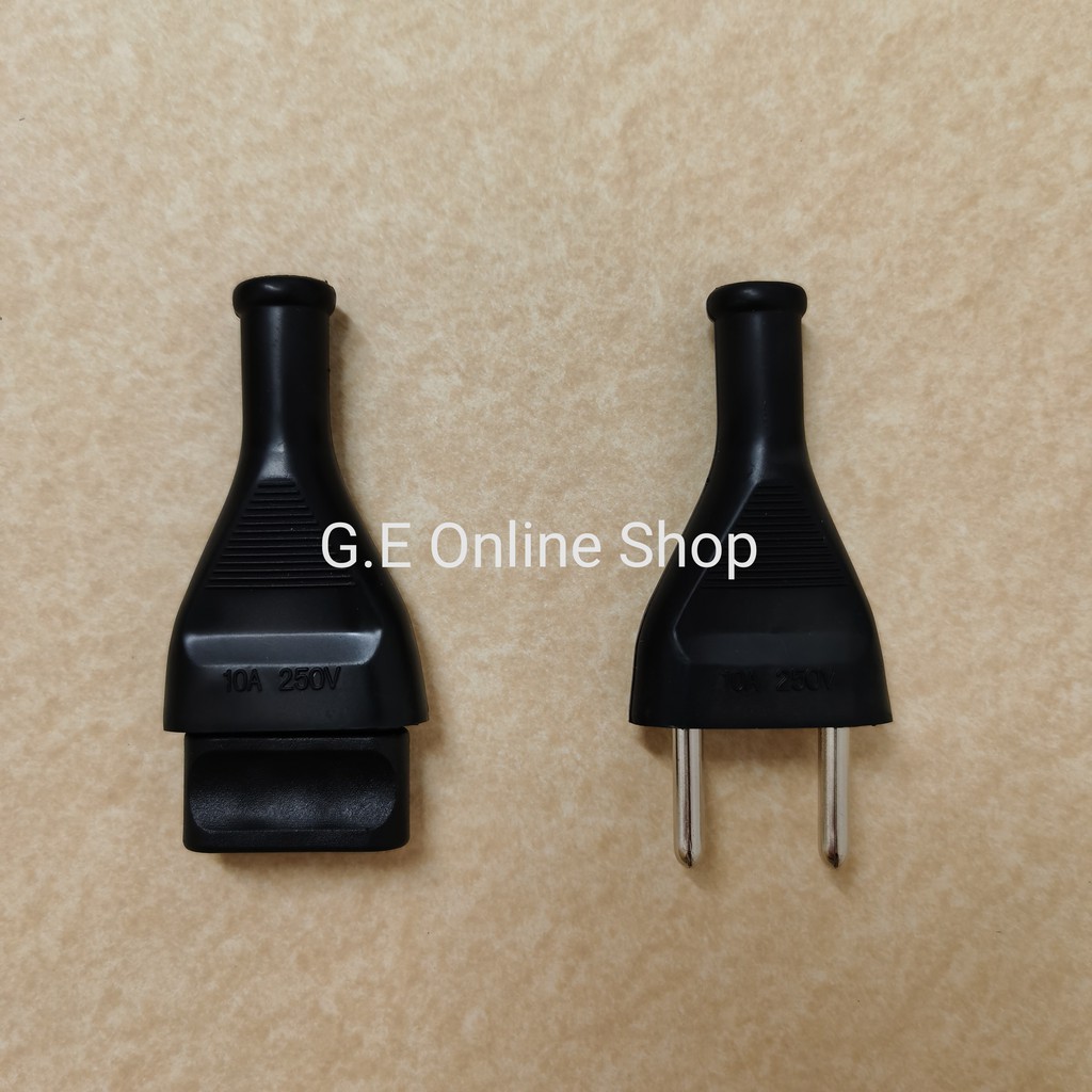 10Amp 250V 2 Round Pins Socket & Plug | Shopee Malaysia