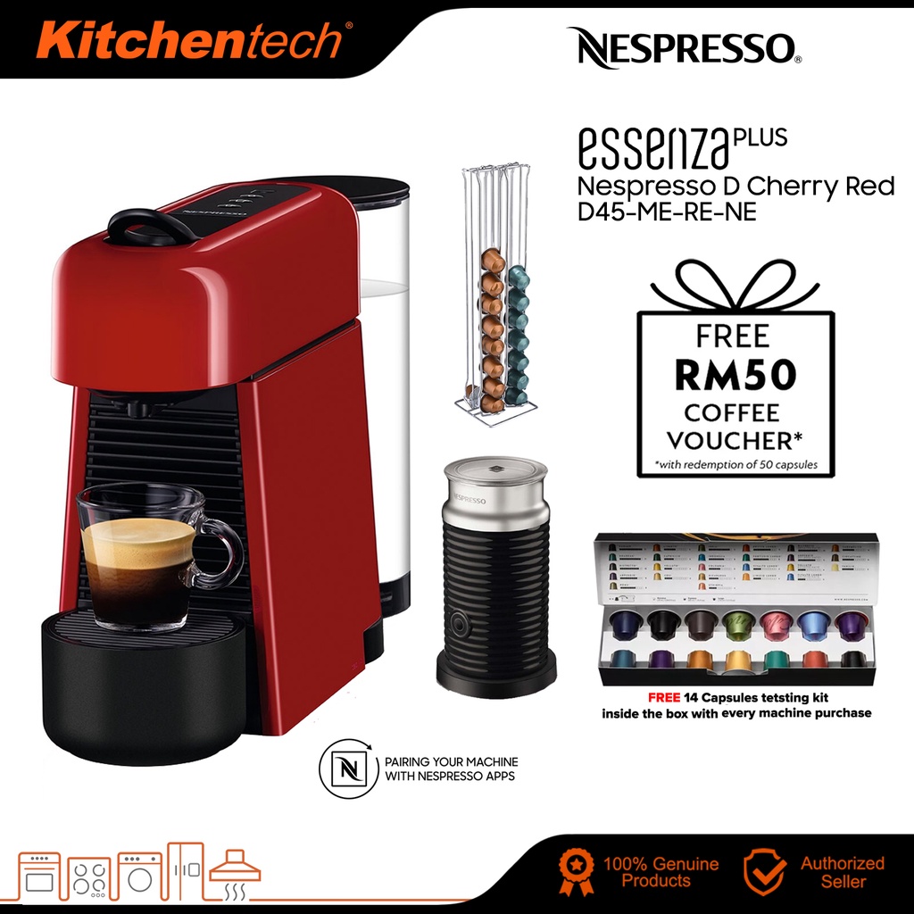 Nespresso D45-ME-RE-NE Essenza Plus Fully Automatic Capsule Espresso ...