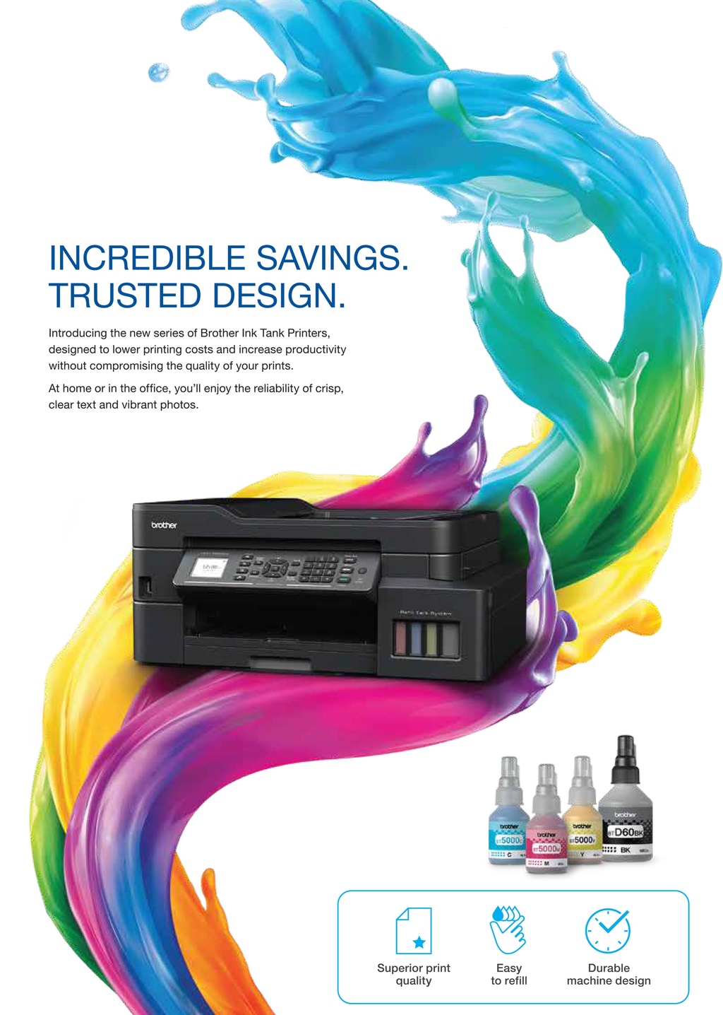 Brother Printer DCP-T220 All-in One Ink Tank Refill System Printer ...