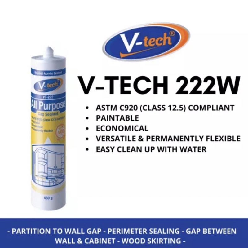 Vtech VT222 ALL Purpose Gap Sealant / Vital Nails Wainscoting ...
