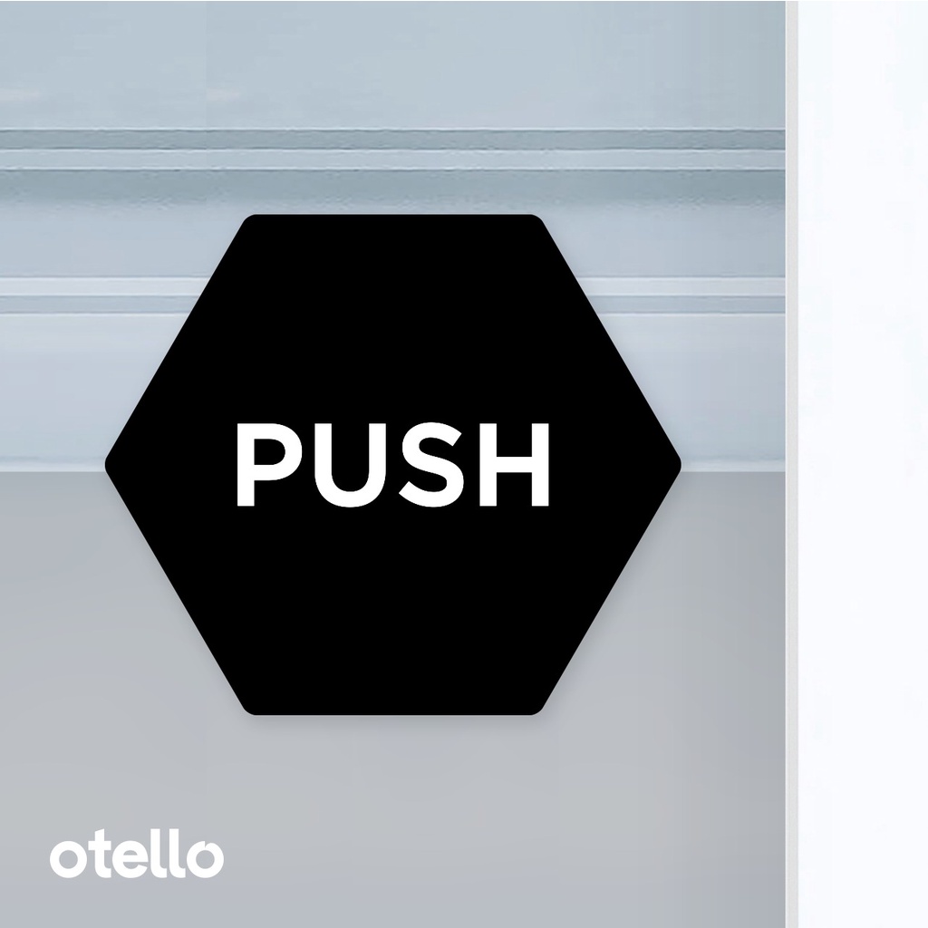 KAYU Push Pull Sign Acrylic Modern Hexagon Minimalist Signage Board ...