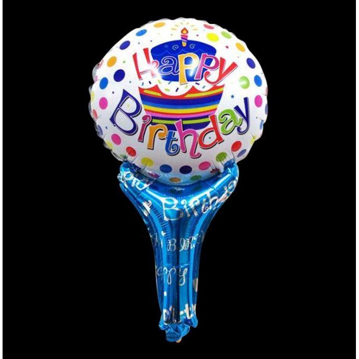 Decoration Handheld Balloon Happy Birthday party boy girl kids blue ...